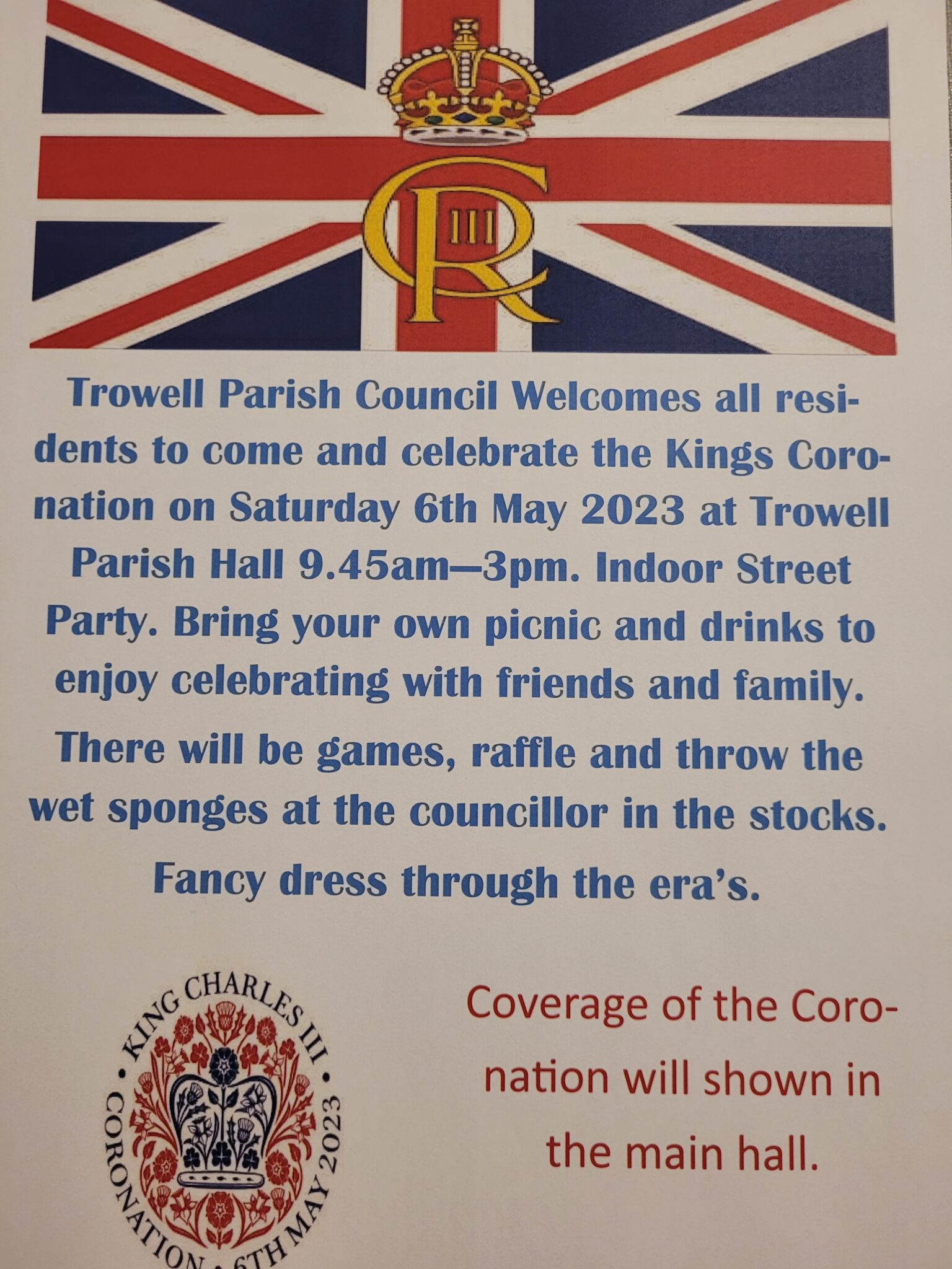 KING’S CORONATION EVENT AT TROWELL PARISH HALL – trowell.org.uk